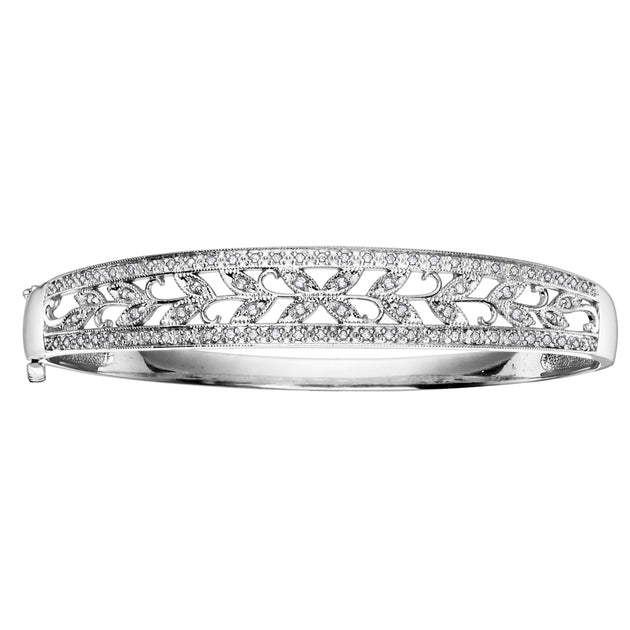 Floral Pattern Diamond Bangle – La Maison D’Or Jewellers
