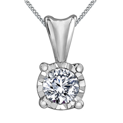 quick view 10k gold illusion set round cut diamond solitaire pendant ...